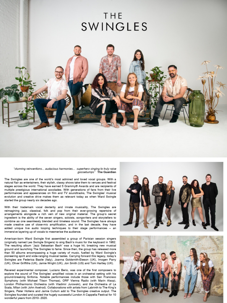 The Swingles Info Doc January 2023 | PDF | Orchestras | Johann Sebastian Bach