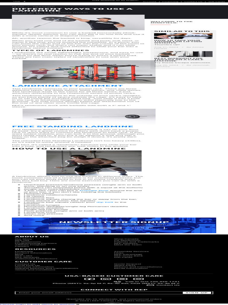Landmine Exercise Guide and Techniques | PDF | Weight Training