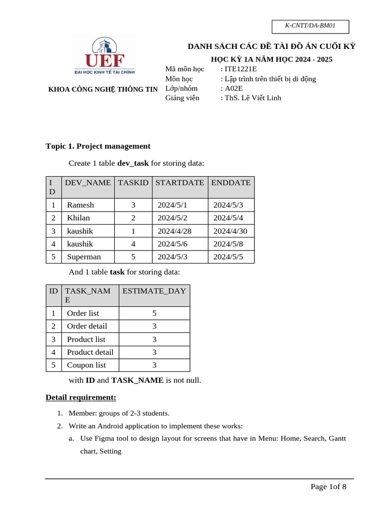 DA_LapTrinhTrenThietBiDiDong | PDF | Graphical User Interfaces | Databases