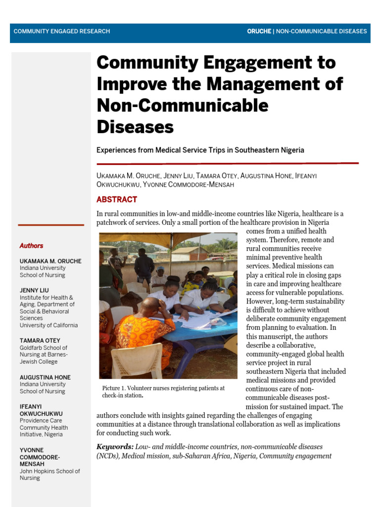 Oruche | PDF | Medical Diagnosis | Global Health