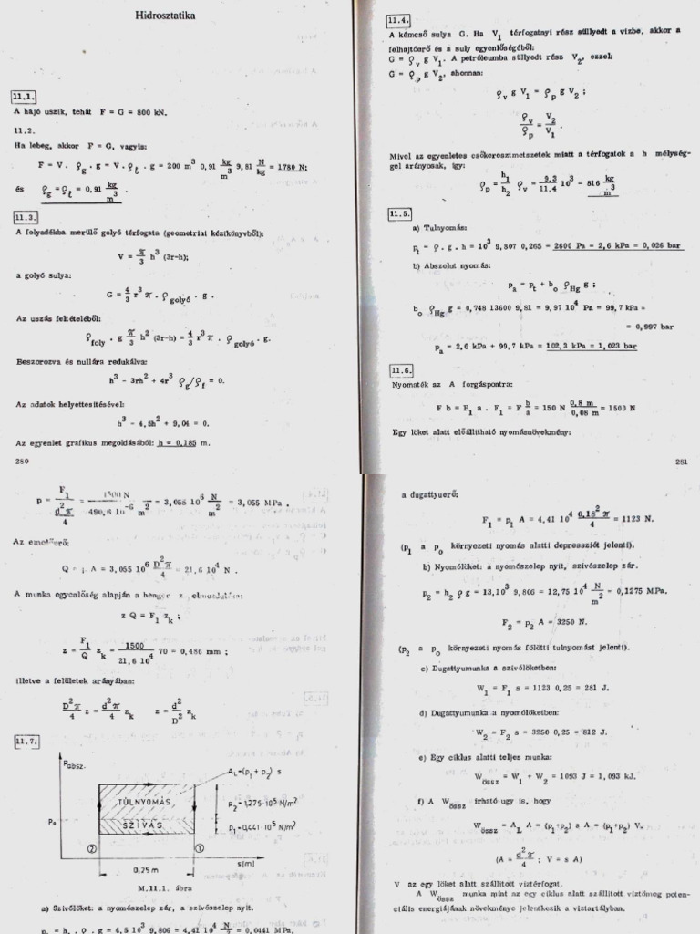 Hidrostatika Aerostatika Megoldas | PDF