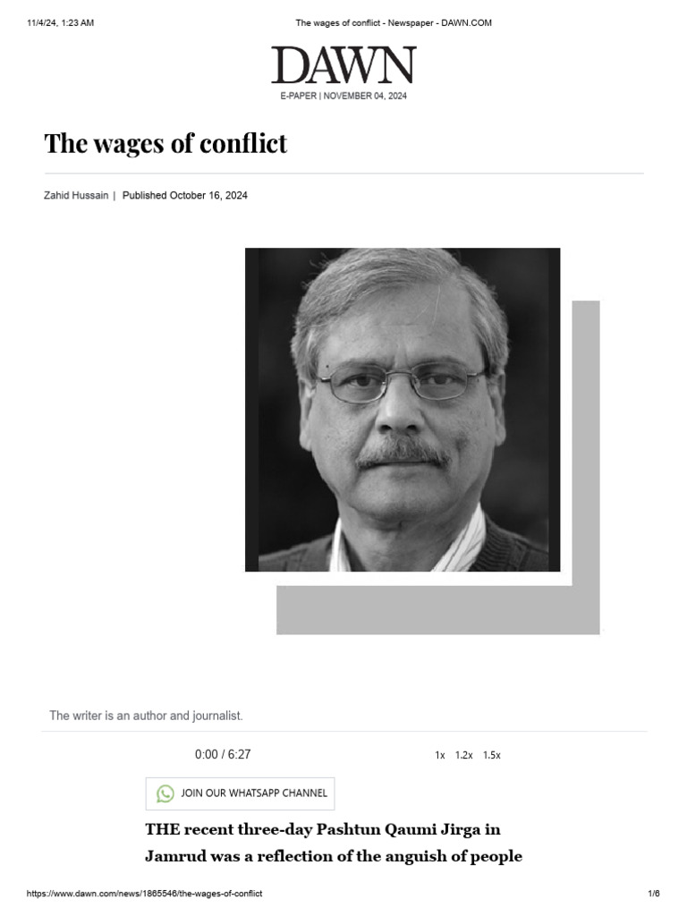 The Wages of Conflict - Newspaper | PDF | Taliban | Violence