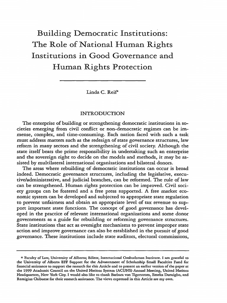 Building Democratic Institutions | PDF | Human Rights | Government