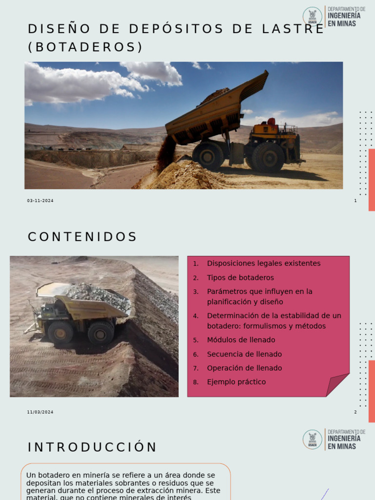 Diseño de Botaderos Mineros | PDF | Minería | Residuos