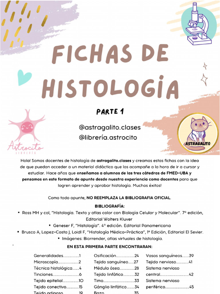 Fichas de Histo Parte 1 | PDF