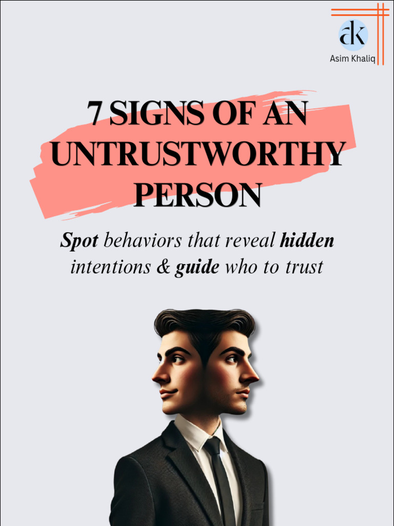 7 Signs of An Untrustworthy Person-1 | PDF