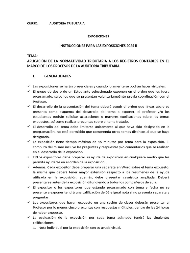 Auditoría Tributaria 2024: Exposiciones y Normatividad | PDF | Contabilidad