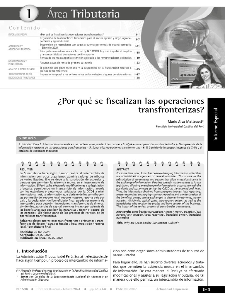 Fiscalización de Operaciones Transfronterizas | PDF | Business | Economias
