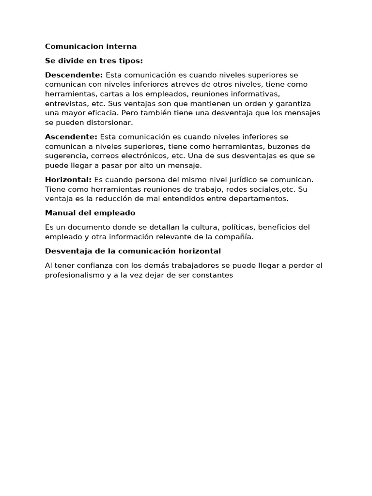 Comunicacion Interna | PDF