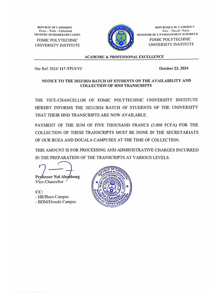 Collection of HND Transcripts | PDF