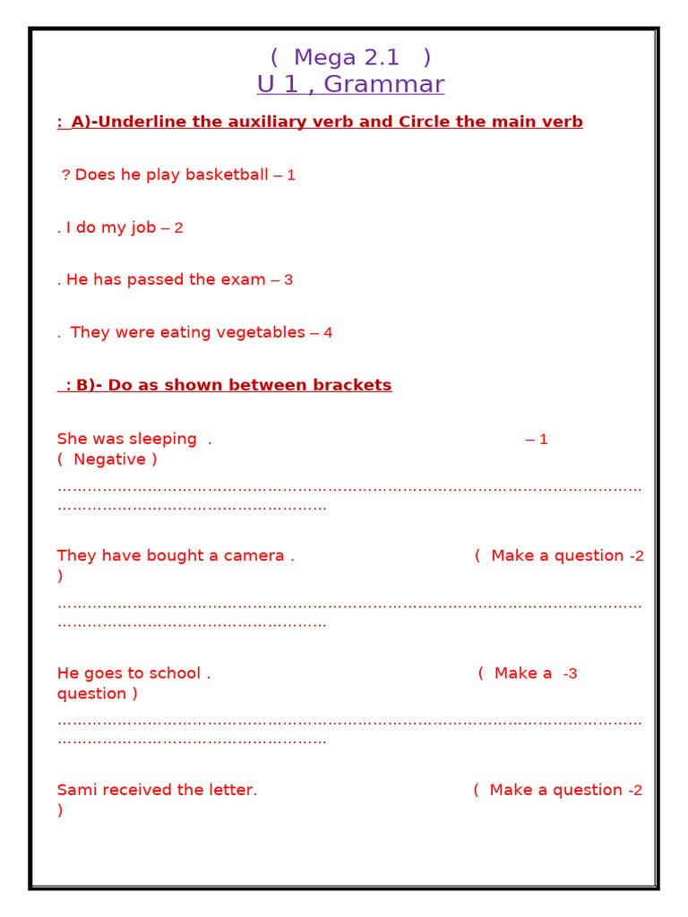 Mega 2.1 U 1 Grammar | PDF