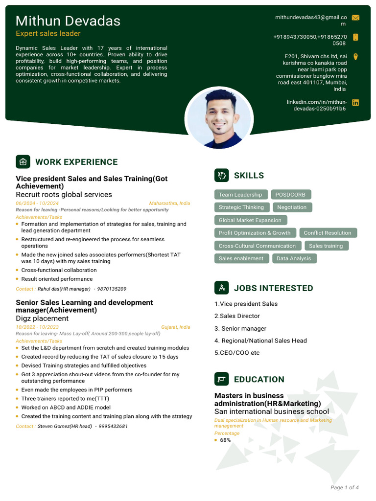 Mithun’s resume | PDF | Business
