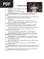Cristiano Ronaldo: A Football Icon Essay | PDF