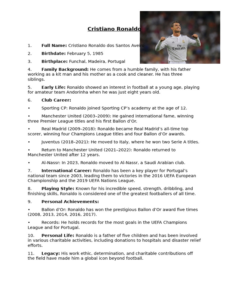 Cristiano Ronaldo | PDF | Association Football | Association Football ...