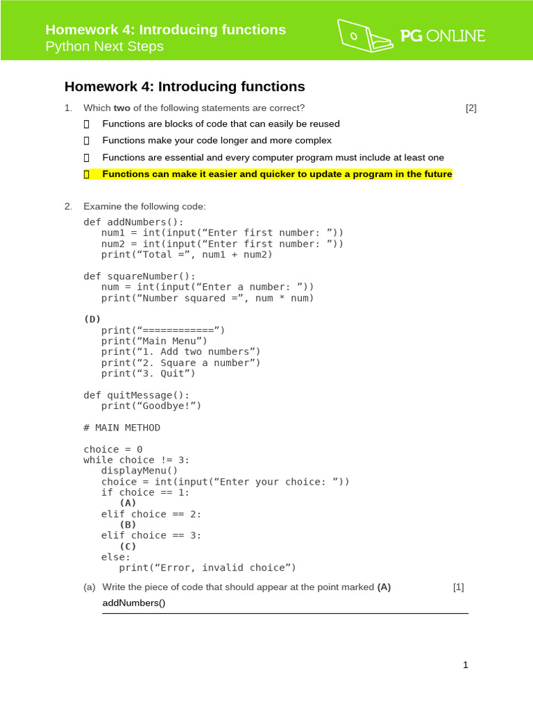 Python Next Steps Homework 4 1 Pdf Python Programming Language Computer Programming