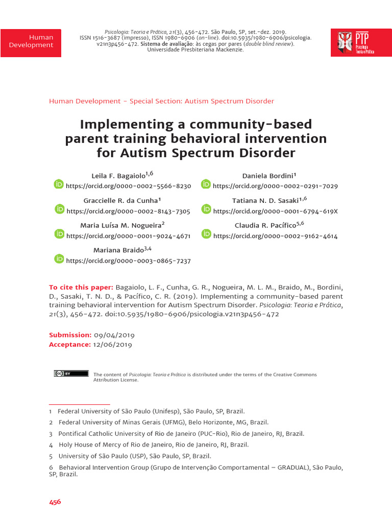 Community-Based Parent Training for ASD | PDF | Autism Spectrum ...