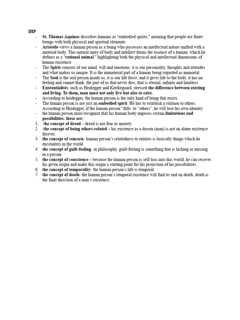 Understanding Human Existence: Body, Soul, Spirit | PDF | Social ...