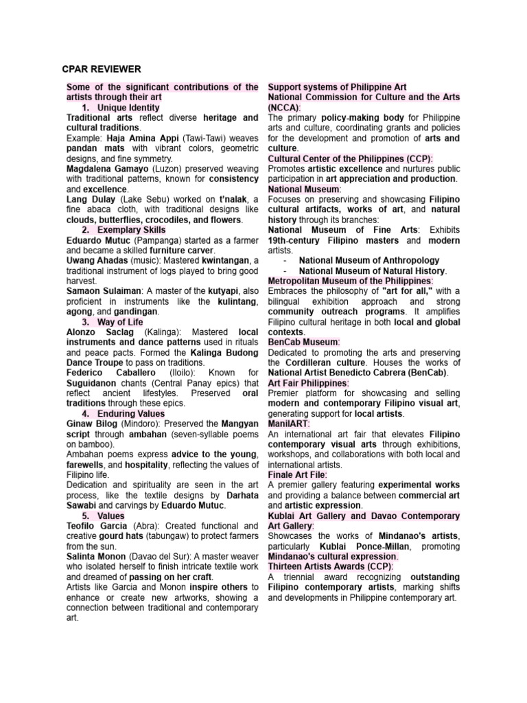 CPAR REVIEWER | PDF | Philippines