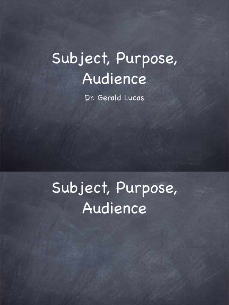 1101 Subject Purpose Audience 866 | PDF | Audience | Rhetoric