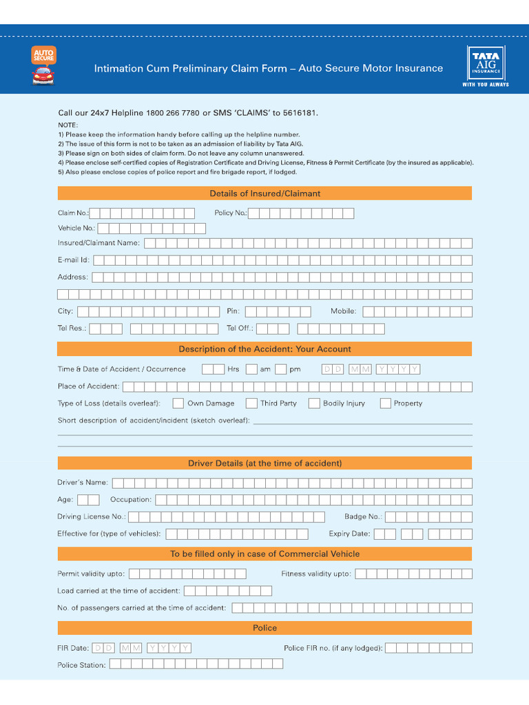 R3 Auto Secure Claim Form Cdf0776d75 | PDF