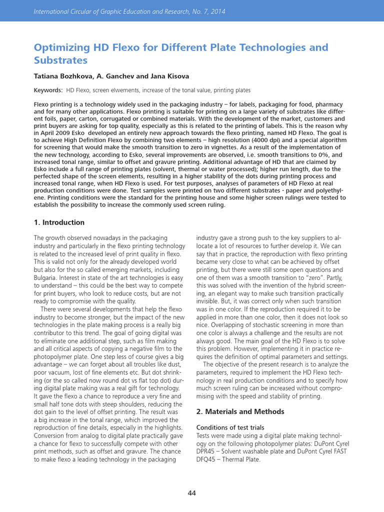 Optimizing HD Flexo for Different Plate Technologies And | PDF ...
