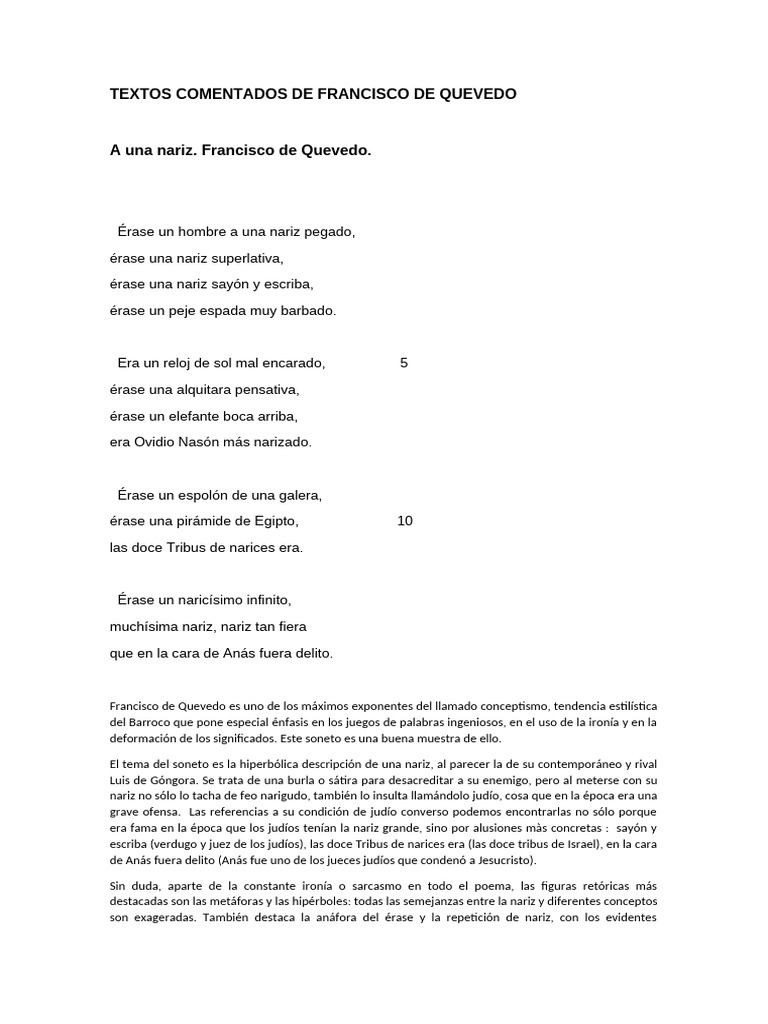 Textos Comentados de Francisco de Quevedo | PDF | Caballero