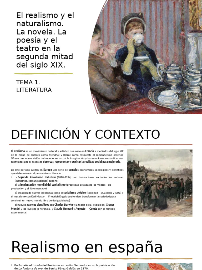 El Realismo y El Naturalismo | PDF | Realismo literario | Novelas