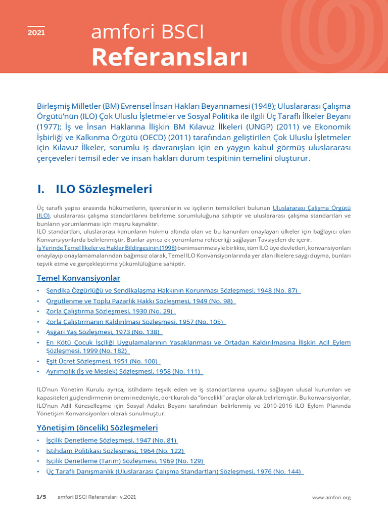 Amfori BSCI CoC References - Turkish - December 2021 | PDF