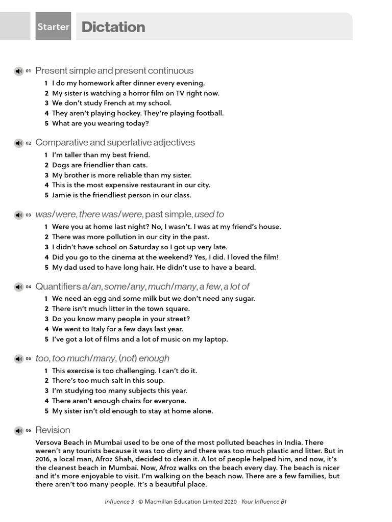 L3_B1_Starter_Dictation | PDF