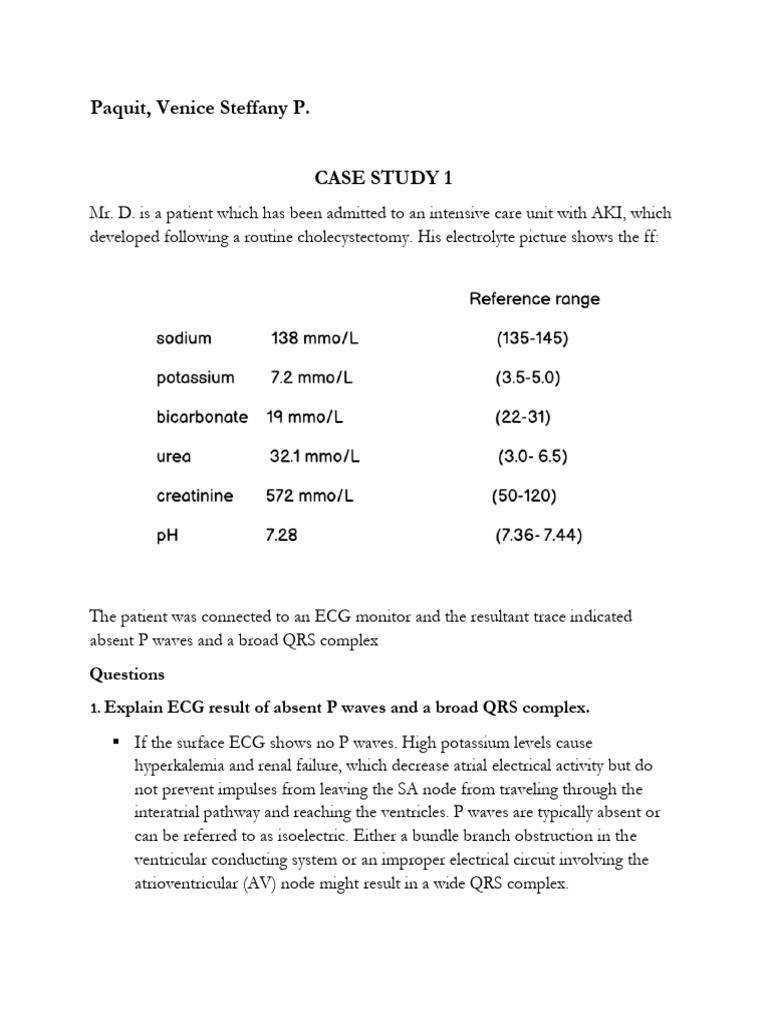Paquit, Venice Steffany P.: Questions Explain ECG Result of Absent P ...