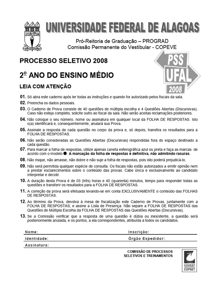 Prova e Gabarito PSS 2 | PDF | Narrativa