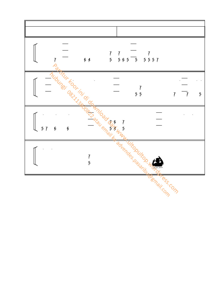 Partitur Koor Wanita Batak 017 | PDF