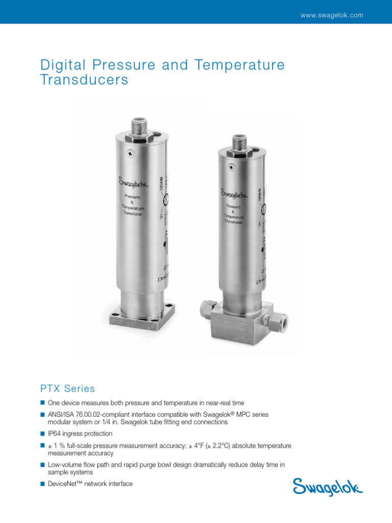 Digital Pressure and Temperature Transducers 4 BLZ | PDF | Pressure ...