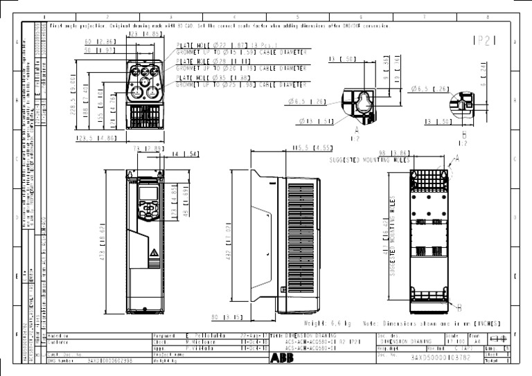 ACS580 01 014A 4 - Dimension | PDF