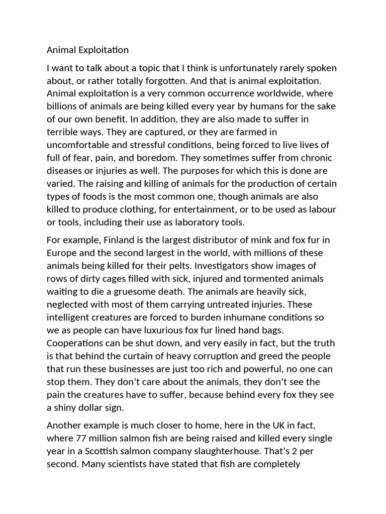 Animal_Exploitation_English_Speaking 3 | PDF | Cruelty To Animals