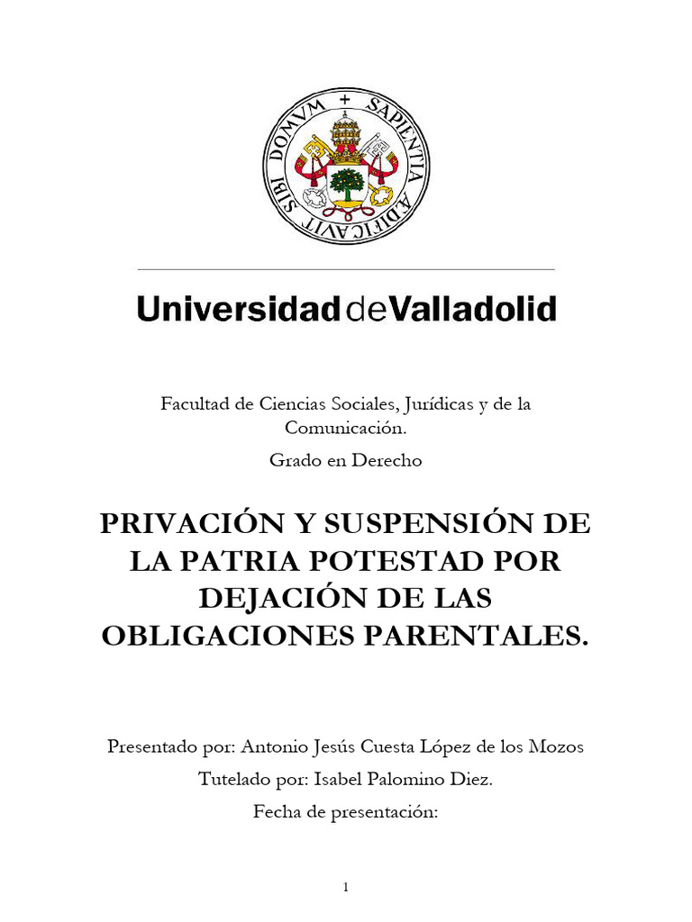 Tfg-N. 2015 | PDF | Castigos | Adopción