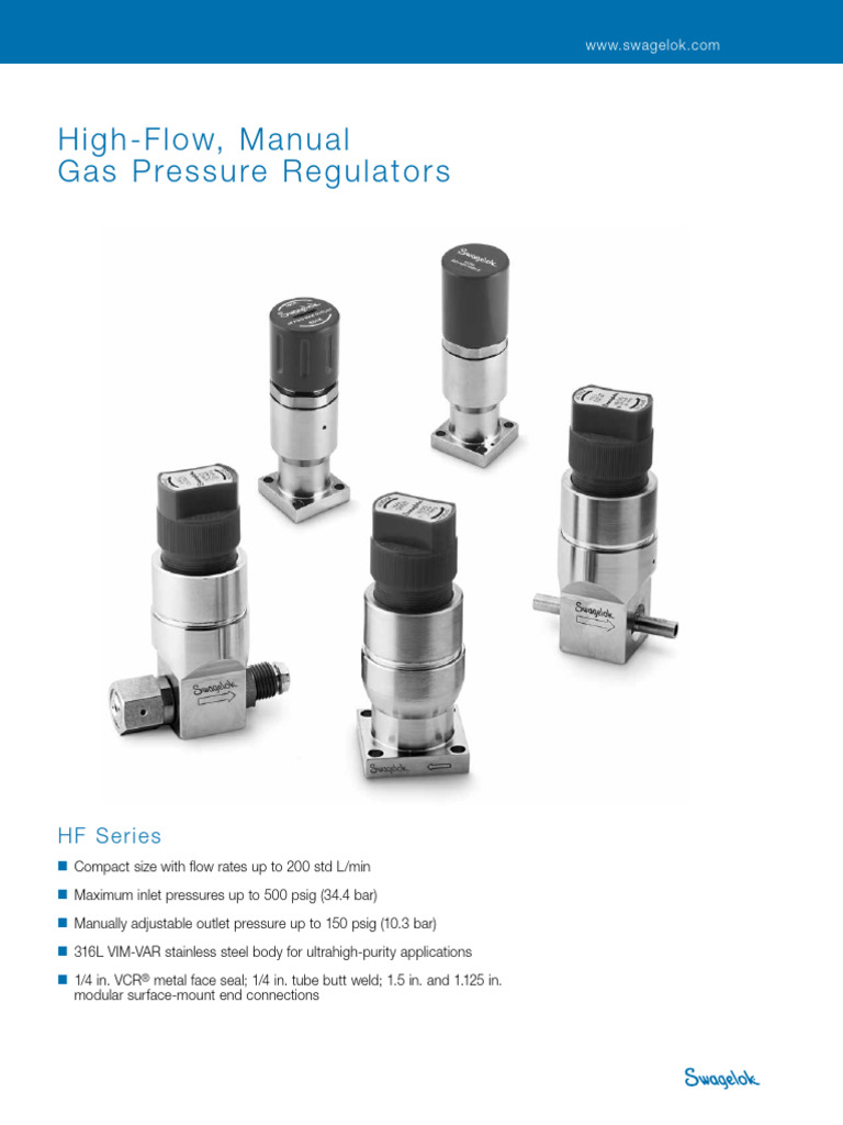 High-Flow, Manual Gas Pressure Regulators 9 BLZ | PDF | Mechanical ...