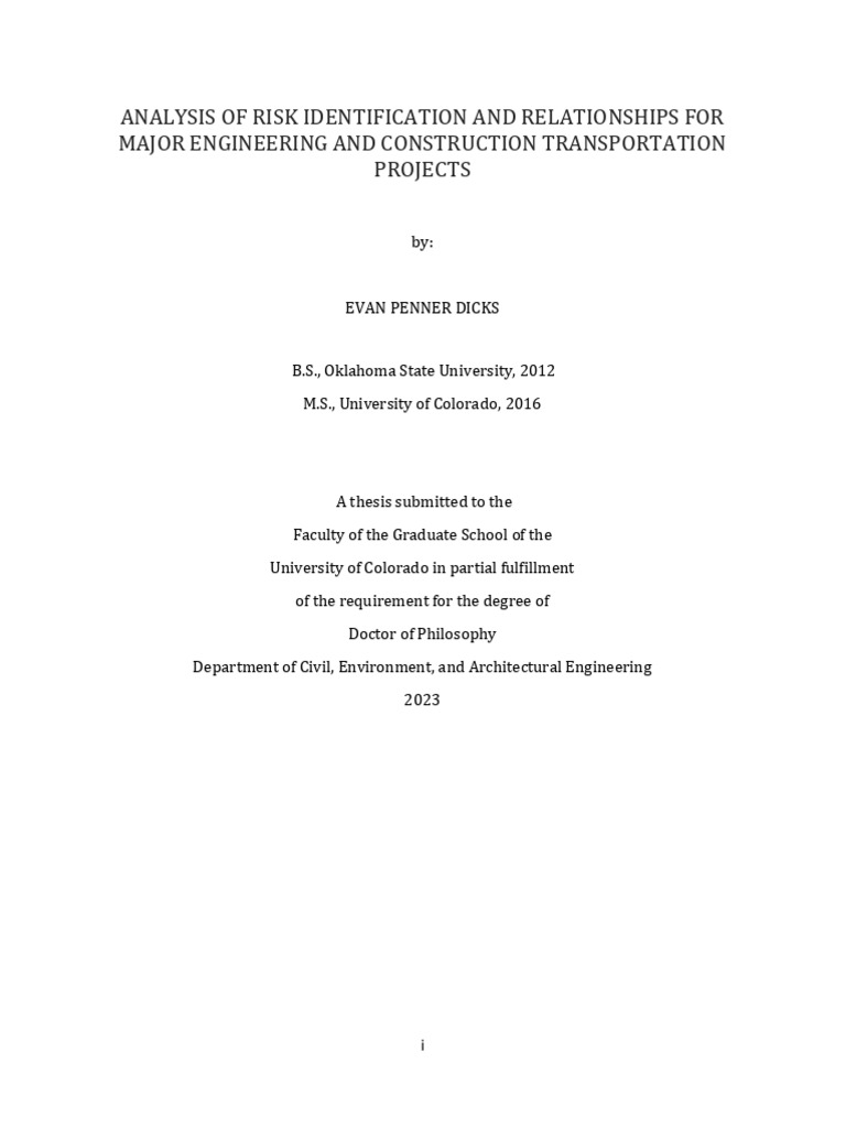 Analysis of Risk Identification and Relationships For Major Engineering ...