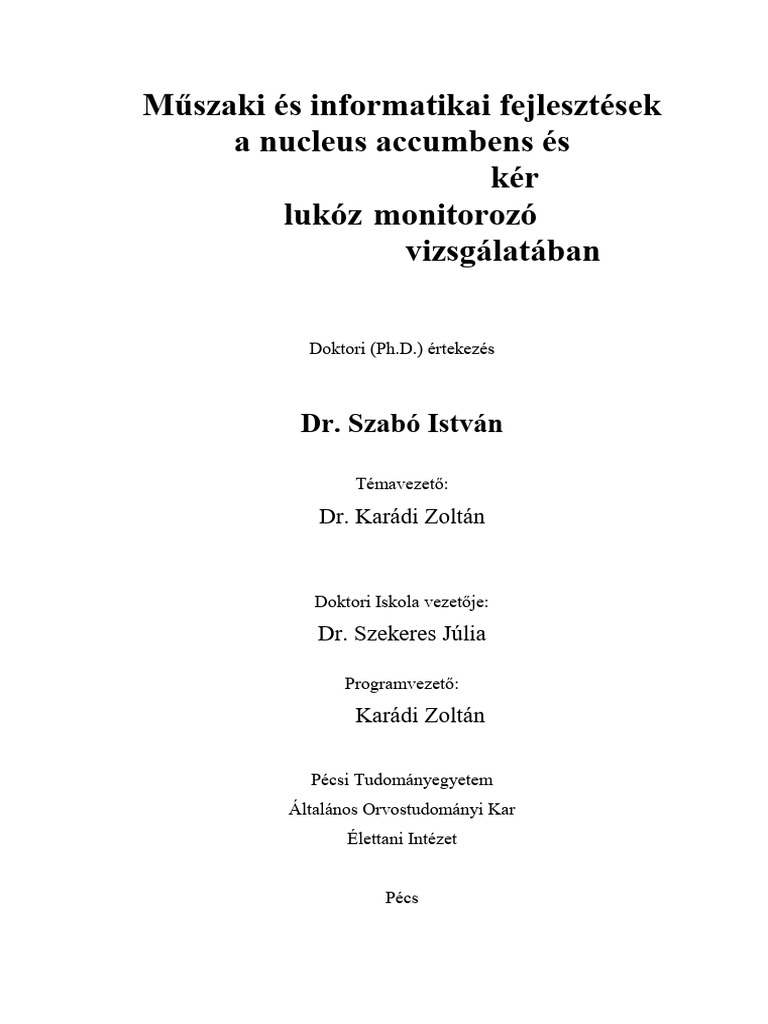 Szabo Istvan PHD Dolgozat | PDF