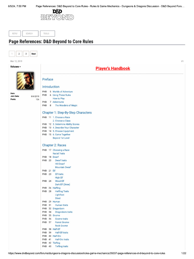 Page Numbers For DND Books | PDF
