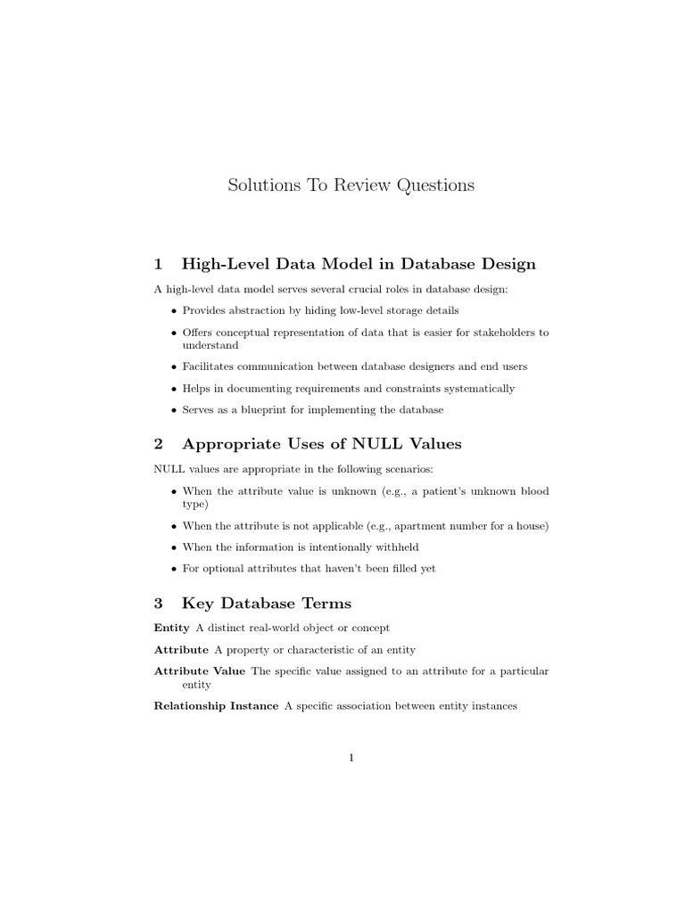 Responses Review Questions Chap3 | PDF | Databases | Data Model