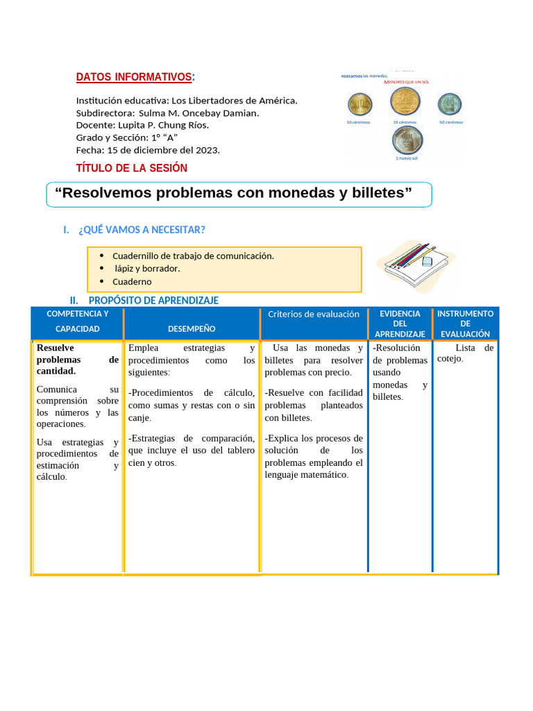 Matematica 15 Dde Diciembre | PDF | Evaluación | Aprendizaje