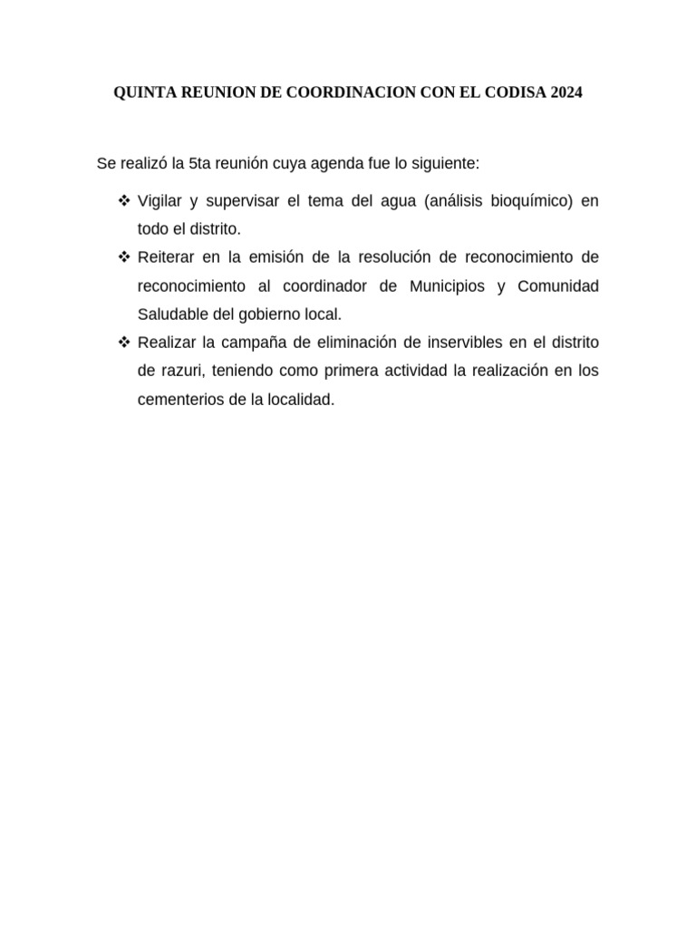 Codisa Razuri Cuarta Reunion 2 de Agosto | PDF | Ciencia y matemáticas