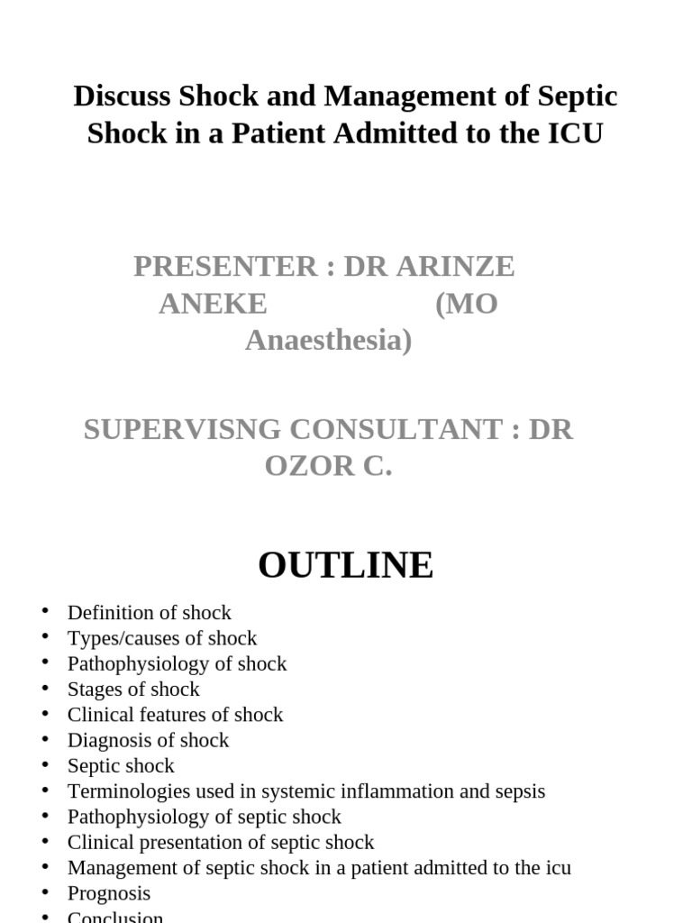 ICU Septic Shock Management Guide | PDF | Shock (Circulatory) | Sepsis