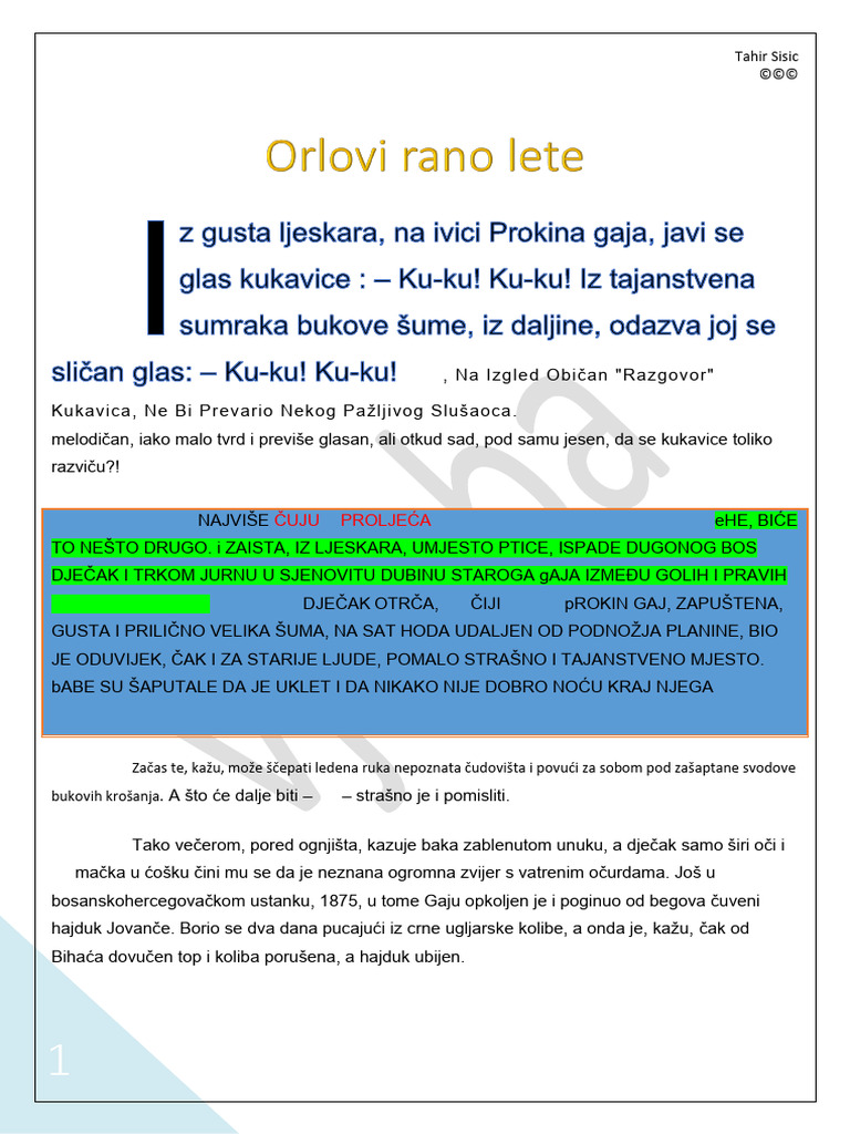 Orlovi Rano Lete2023 | PDF