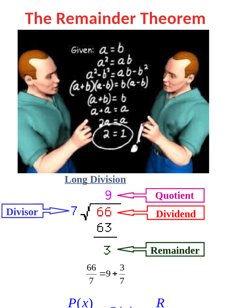 3.2 Remainder Theorem | PDF | Division (Mathematics) | Algorithms