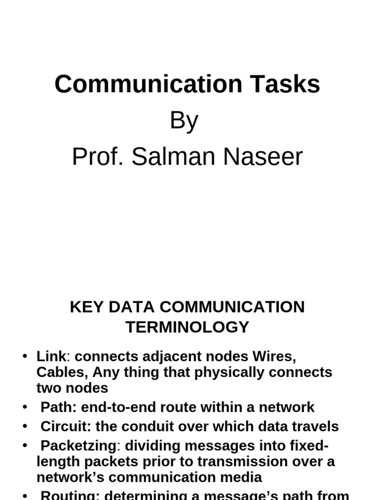 4. Communication Tasks | PDF | Telecommunications | Computer Network