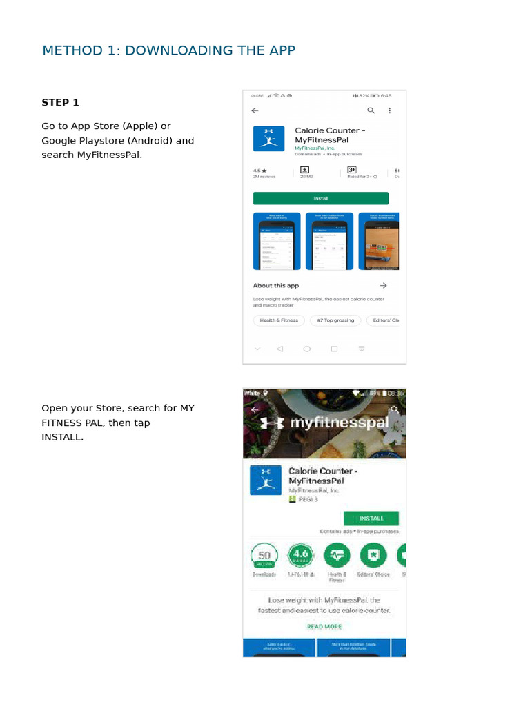 Fitness Pal User Guide | PDF | Meal | Ios