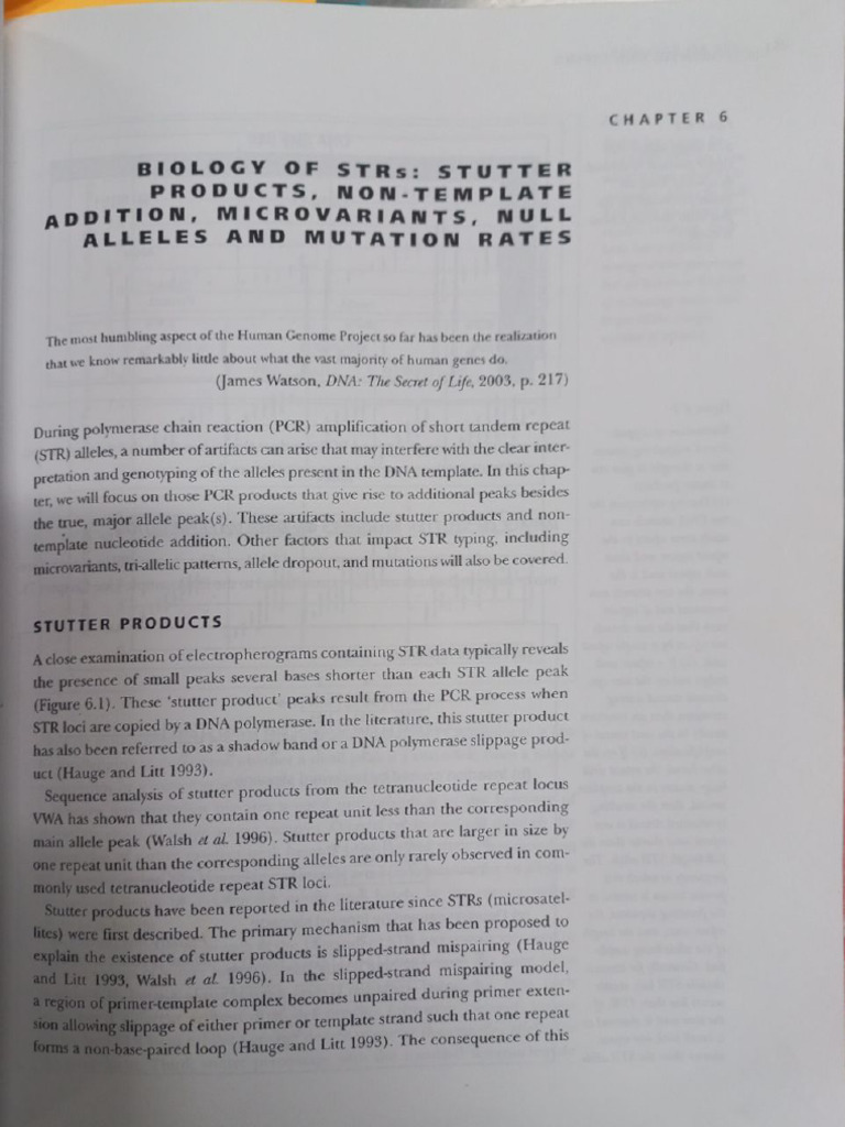 Forensic DNA Typing, Chapter 6 | PDF