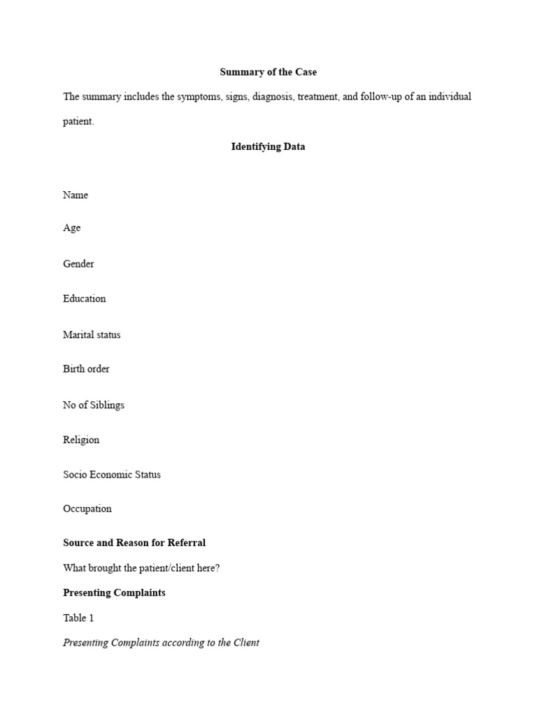 Clinical REPORT FORMAT | PDF